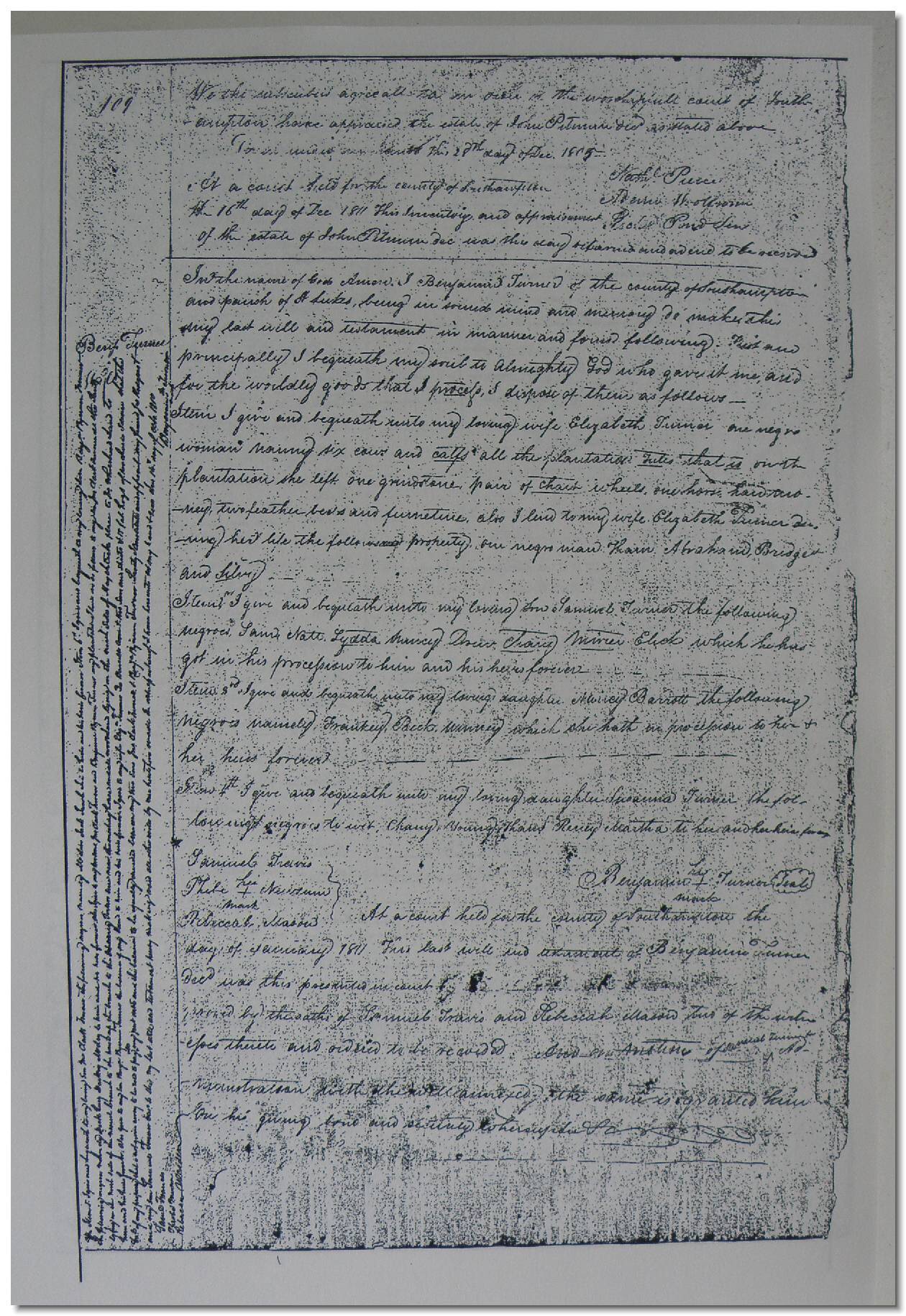 The Last Will of Benjamin Turner|1810 – The Genealogy Situation Room