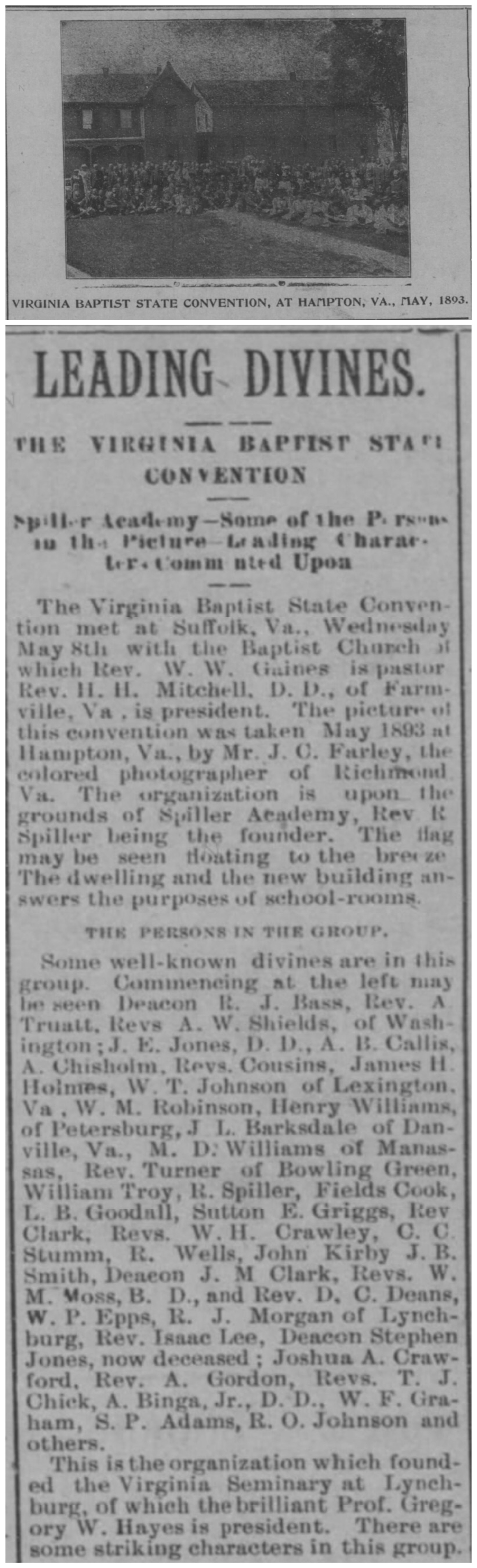 1893 Virginia Baptist State Convention Historical Newspaper Article and ...